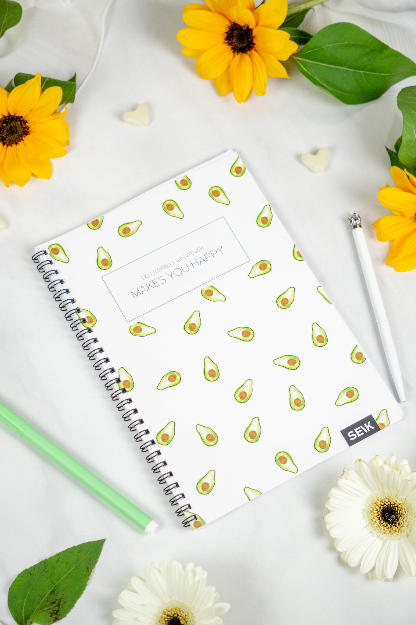 Bullet Journal / Dotted Notebook with spiral binding - Avocados - SEIK